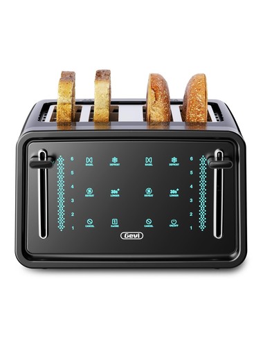 Toaster 4 Slice,Led Display Touchscreen Bagel Toaster with Dual Control ...