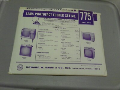 SAMS PHOTOFACT FOLDER SET NO.775 | eBay