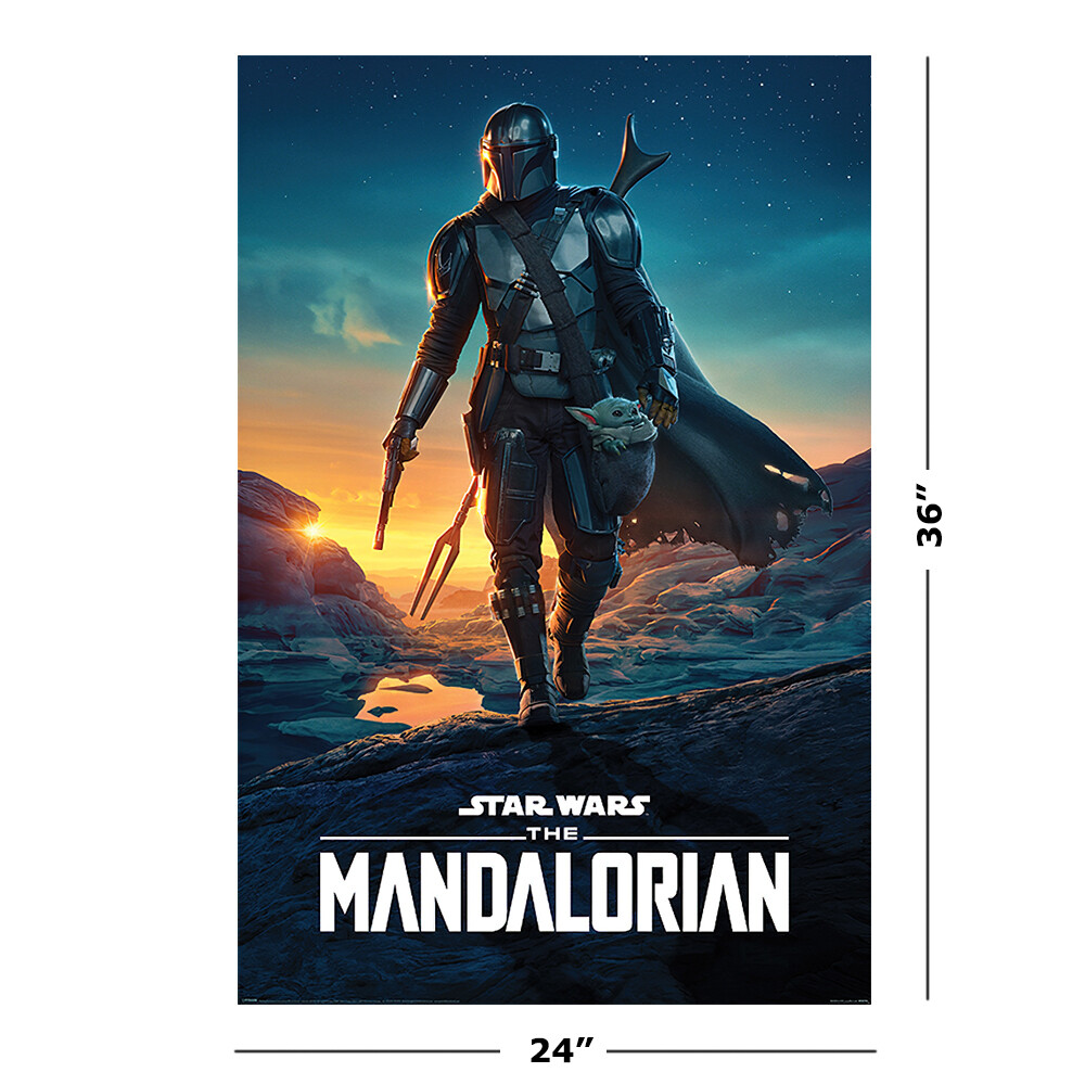 Star Wars: The Mandalorian - TV Poster (Mando At Dusk / Nightfall) (24 ...