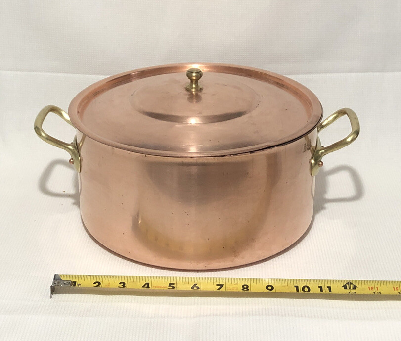 Vintage Rare Hammered copper Stock Pot L.Lecellier Villedieu France ...