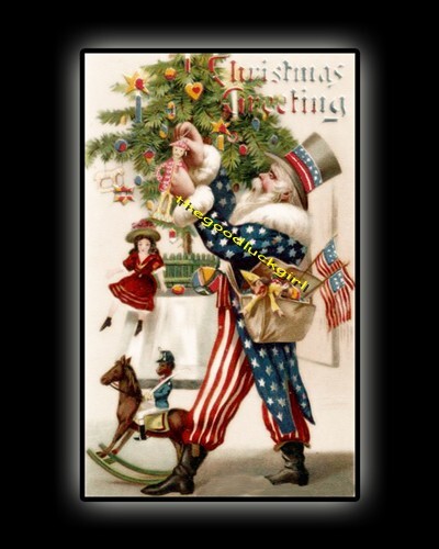 5x7 UNCLE SAM SANTA Vintage Christmas Holiday military Art print | eBay