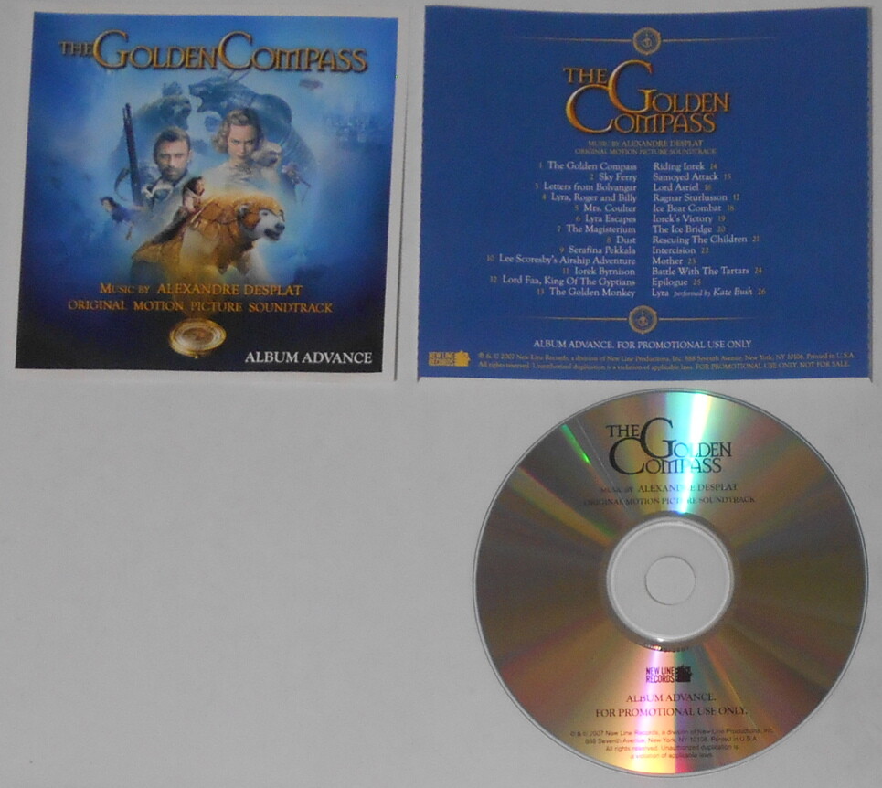 The Golden Compass Soundtrack Alexandre Desplat score - U.S. promo cd ...