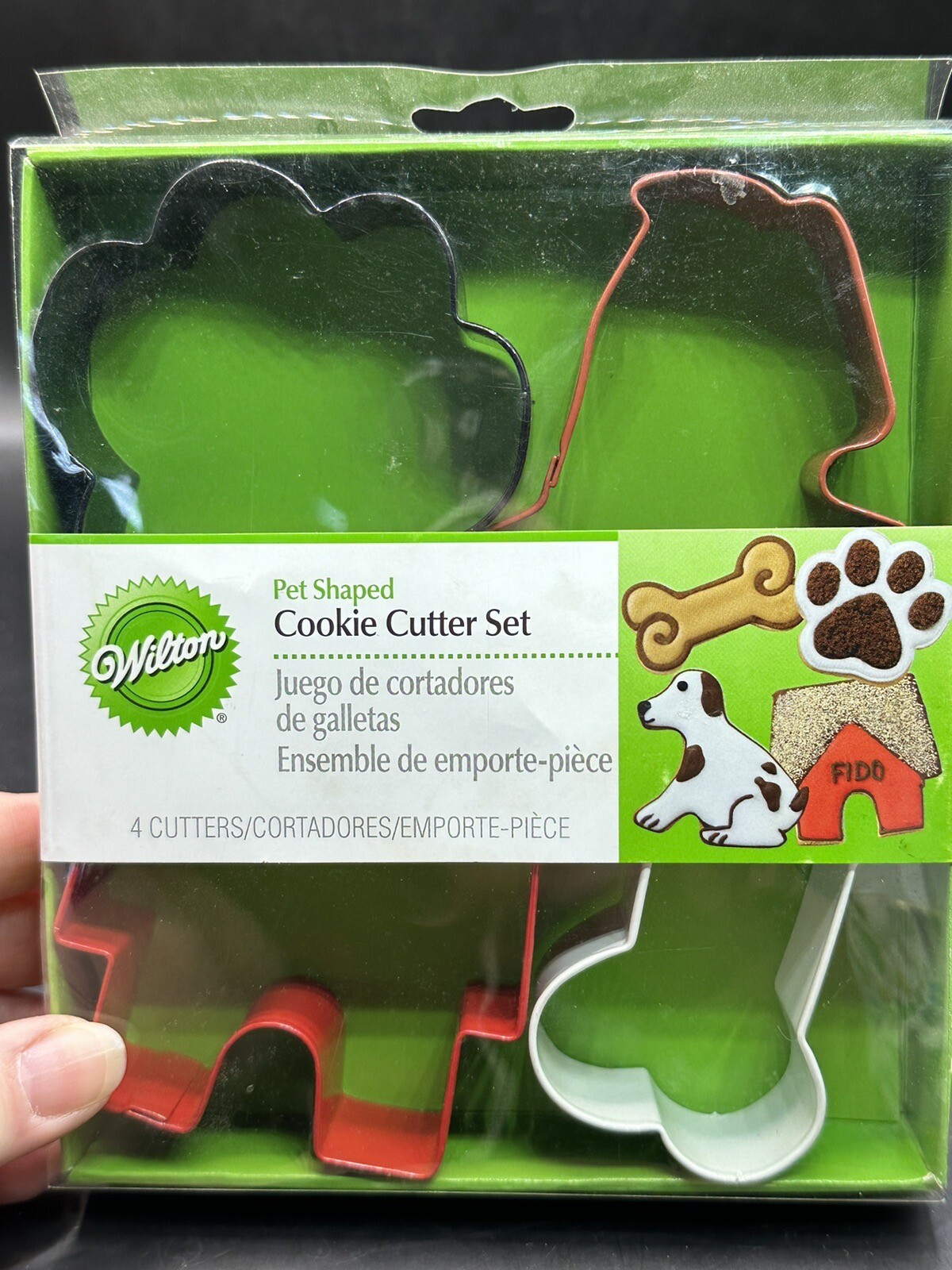 Wilton Pet Shaped Cookie Cutters Dog, Bone, Paw, Doghouse Metal Set of ...