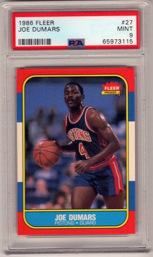 1986 Fleer Basketball #27 Joe Dumars Rookie Card PSA 9 Mint Centered | eBay