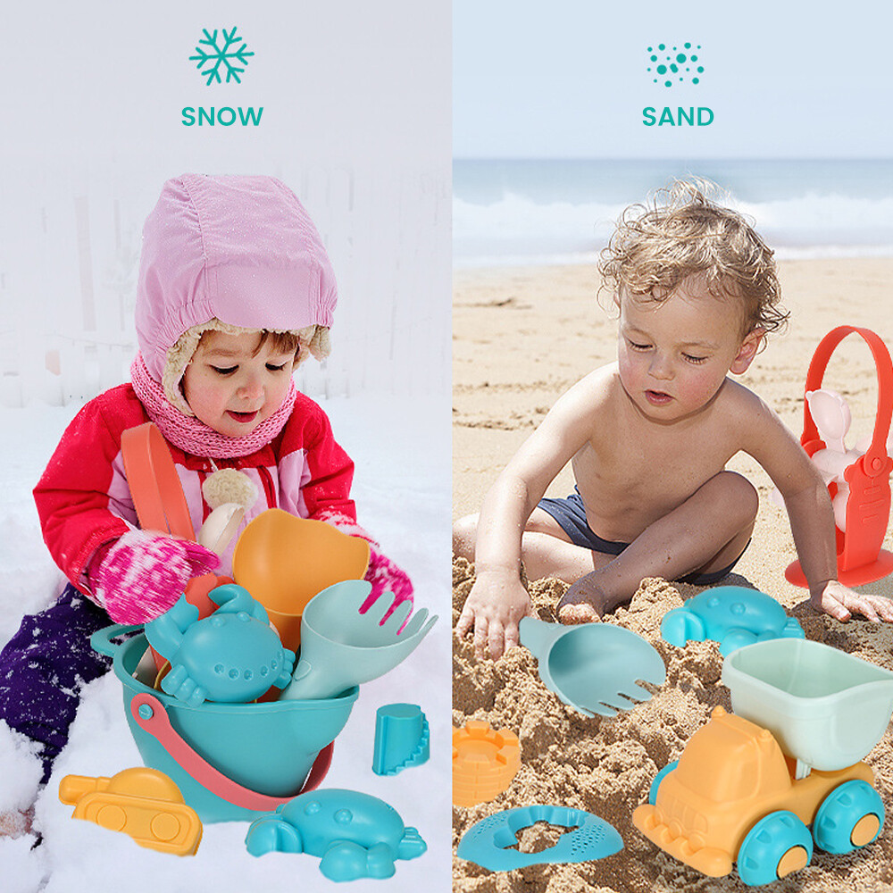 Kids Beach Sandbox Set Bucket Shovel Animal Truck Castle Sand Molds ...
