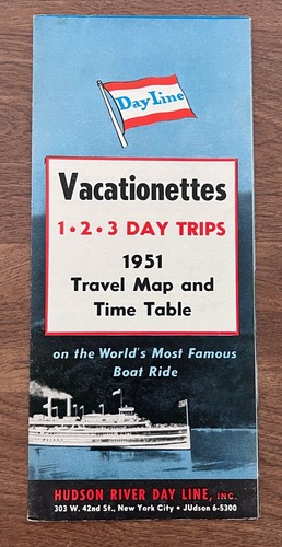 Vintage Hudson River Dayliner Brochure & Guide 1951 New York Ephemera ...