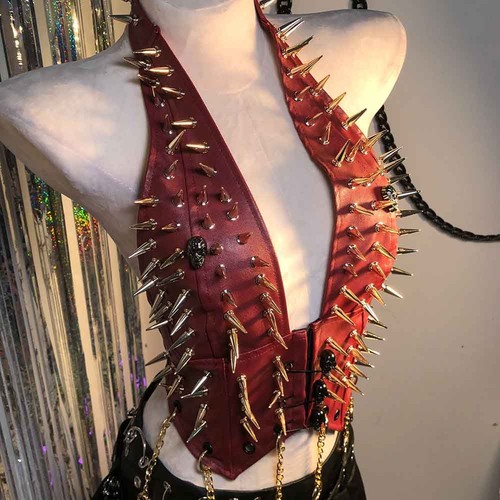 Emo Harajuku PU Leather Cyber Goth Punk Rock Y2K Halter Camisole TOPS ...