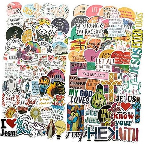 100Pcs Jesus Christian Stickers, Religious Bible Laptop Faith Stickers ...