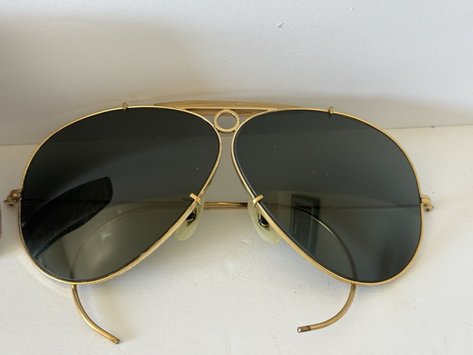 1960's Vintage Bausch & Lomb Ray-Ban Shooter Bullet Aviator Sunglasses ...