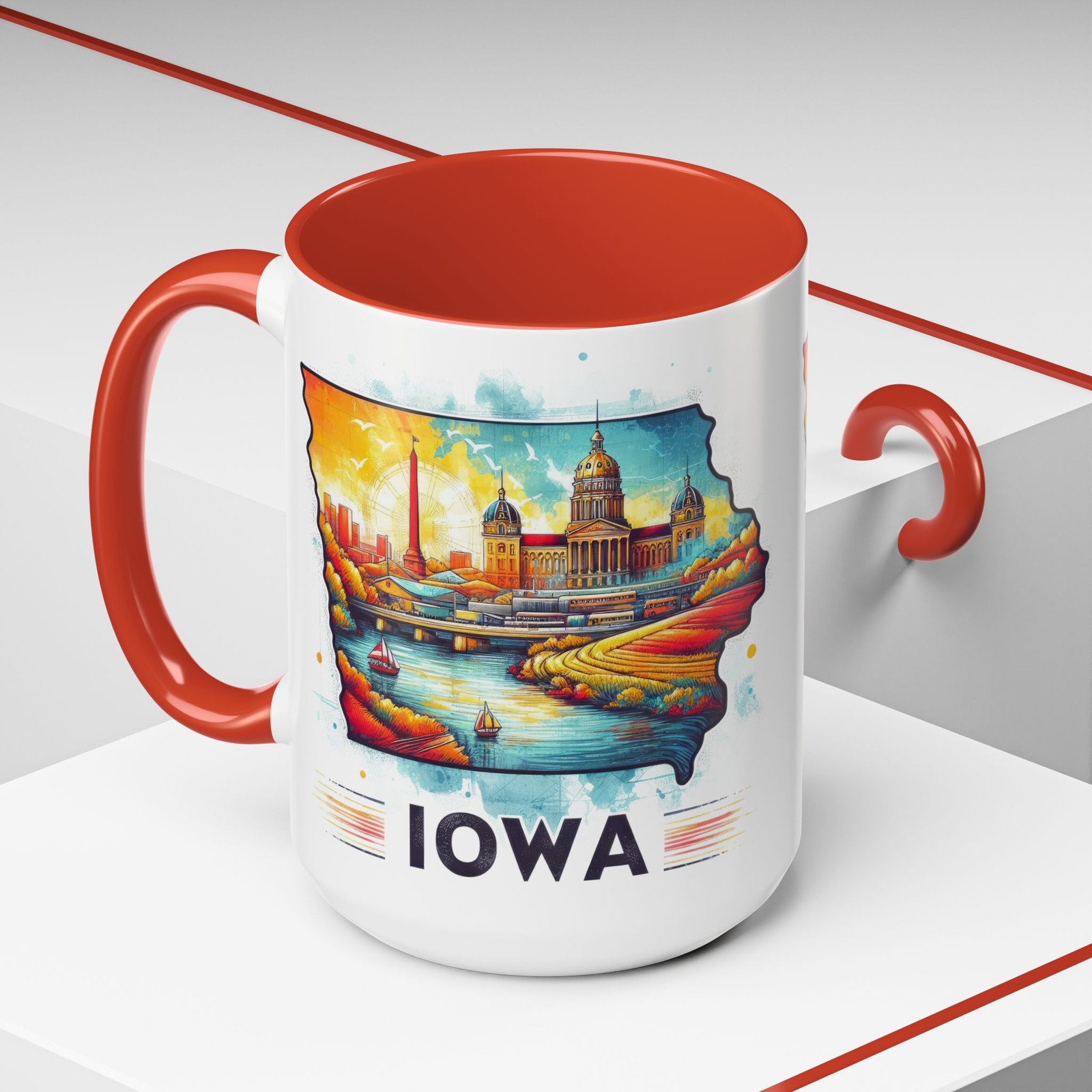 Iowa State Mug (11-15oz) Iowa Souvenir Mug, Iowa State Gift, Iowa Gift ...