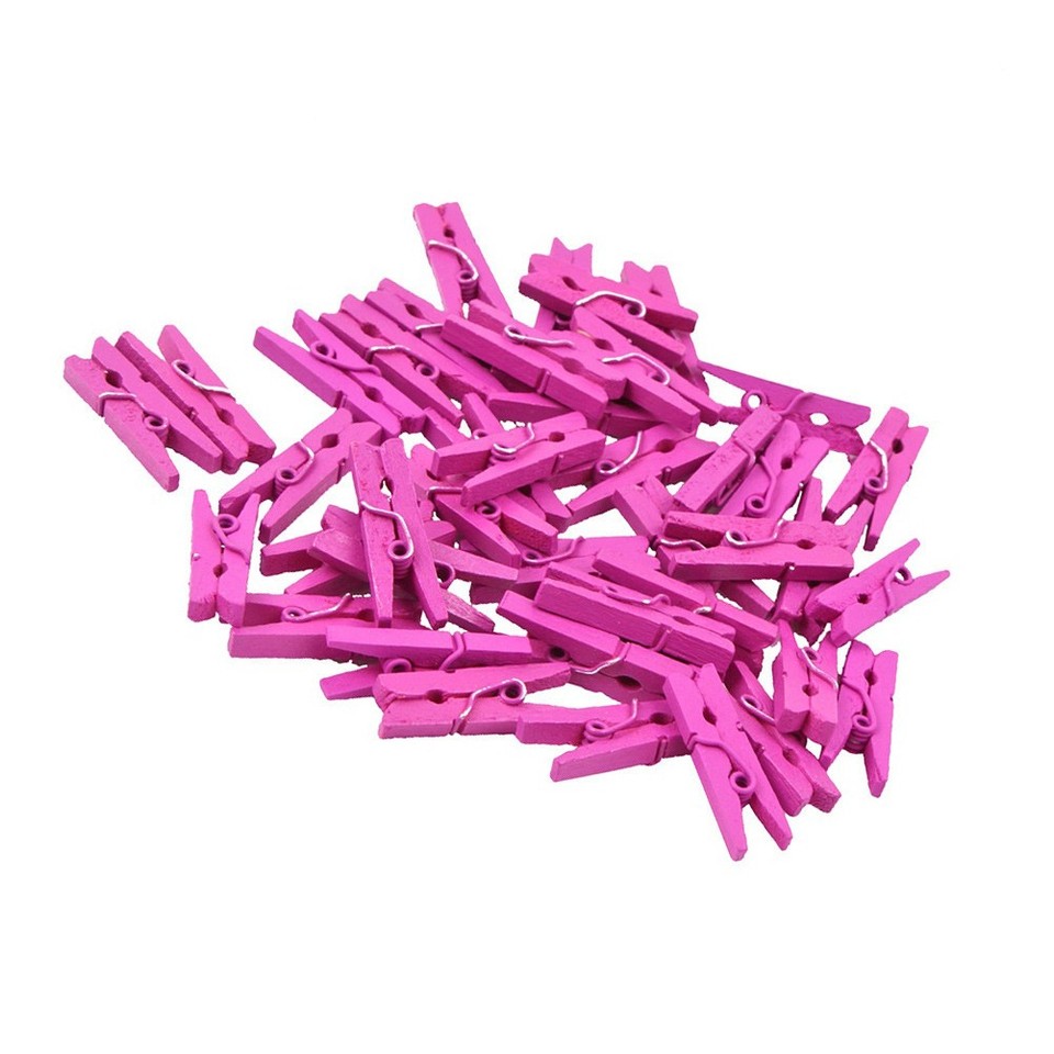 100 Pcs Craft Clothespins Picture Clips Wall Hanging Photo Holders ...