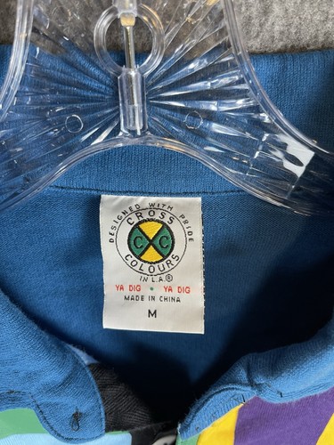 Cross Colours Men’s Multi Panel Rugby Shirt Long Sleeve Colorblock Size ...