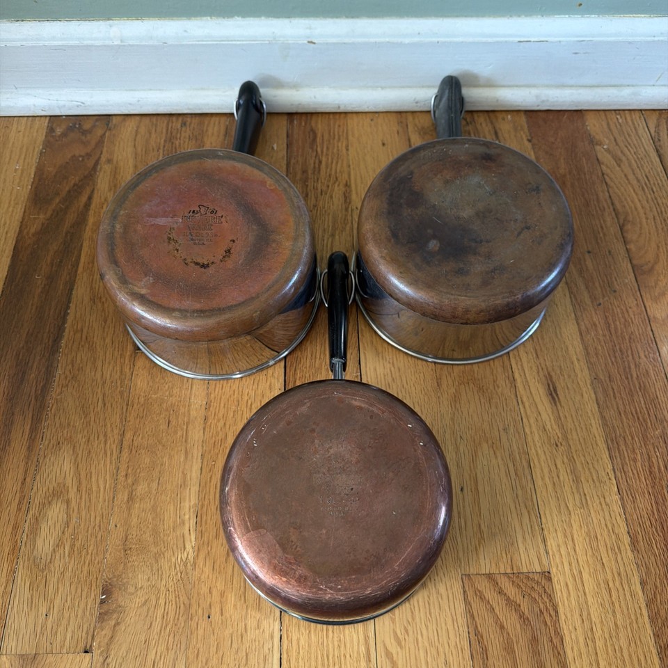 Revere Ware Copper Bottom Cookware Set Lot of 19 Vintage All American ...