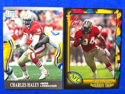 NFL - Charles Haley 1991 Fleer Ultra & 1991 Wild Card Football - 49'ers ...