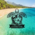 Personalized Mandala Sea Turtle Metal Signs, Turtle Sign Beach House ...