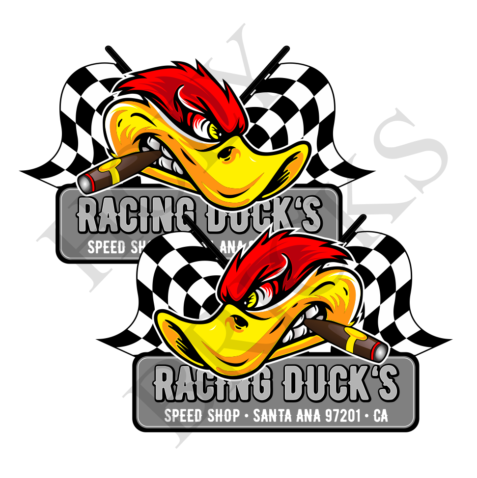 10cm 2er Set Racin Duck's Oldschool Aufkleber Hot Rod US Cars Vintage ...