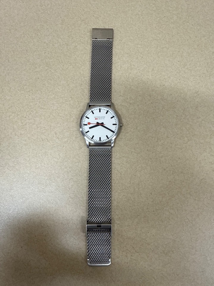 Mondaine Simply Elegant Steel White Dial Quartz Unisex Watch A400.30351 ...