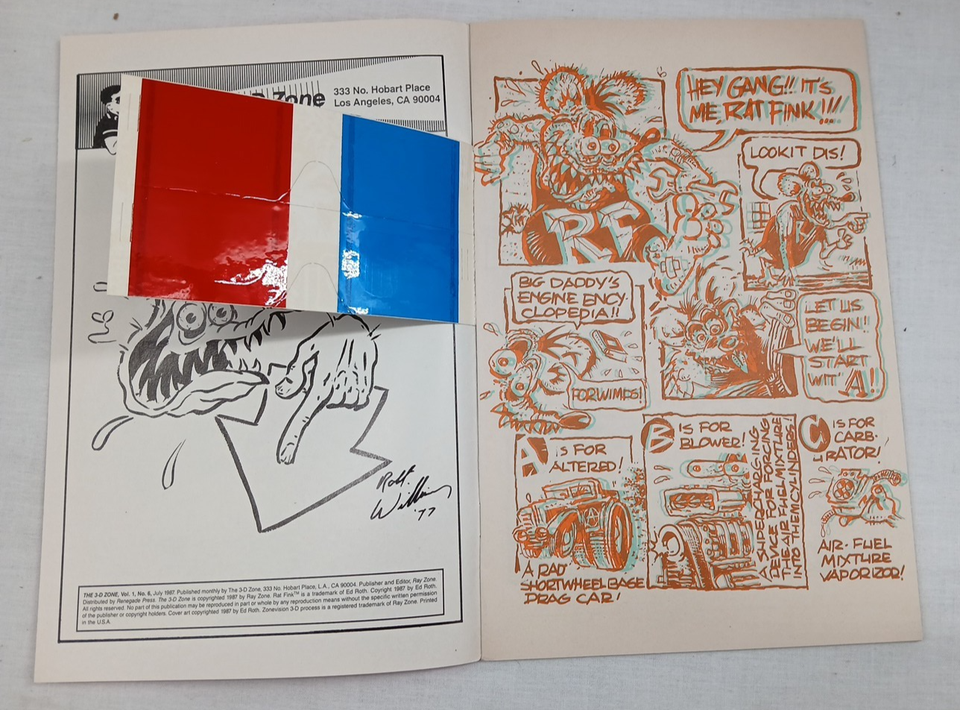 Ed Big Daddy Roth RAT FINK 3-D #6 1987 3D Glasses Interview Comic Book ...
