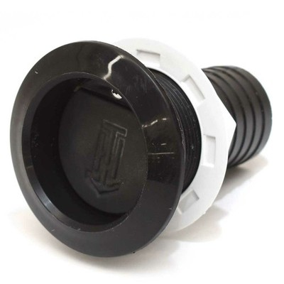 Boat Thru Hull With Flapper | 1 1/2 Inch Barbed Black White Plastic | eBay