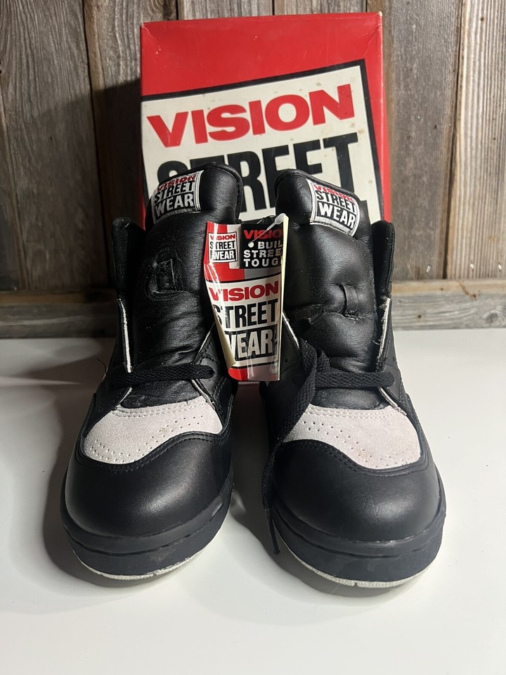 Vision Street Wear Men's Suede Hi Top Retro Skate Shoe SZ 5 1/2 1980's ...