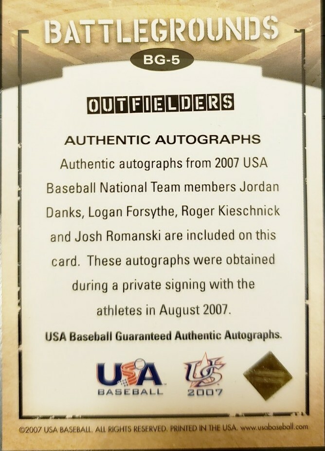 Logan FORSYTHE Jordan DANKS Josh ROMANSKI 2007 USA Baseball RED INK ...