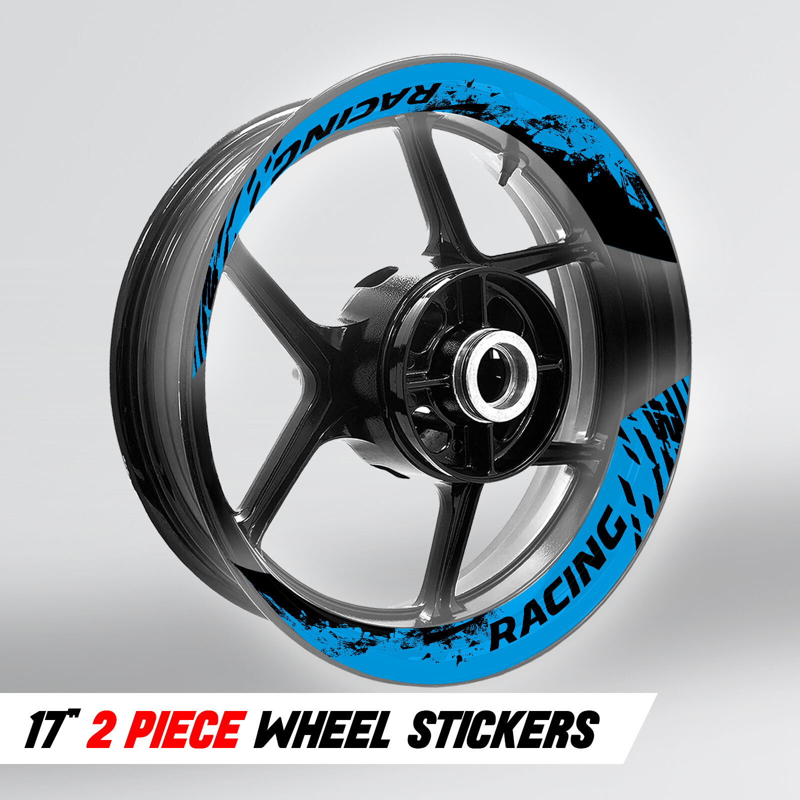 S08B Aqua 2-PIECE Rim Wheel Stickers For Ninja H2 H2R 15 16 17 18 19 20 ...