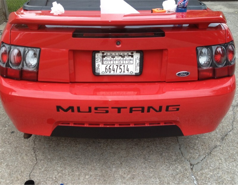 99-04 Mustang Bumper Letters Plastic Inserts Decals 3M Adhesive ...