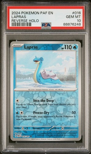 Pokemon Paldean Fates Lapras #016 Reverse Holo PSA 10 Gem Mint 💎POP 4🔥 ...