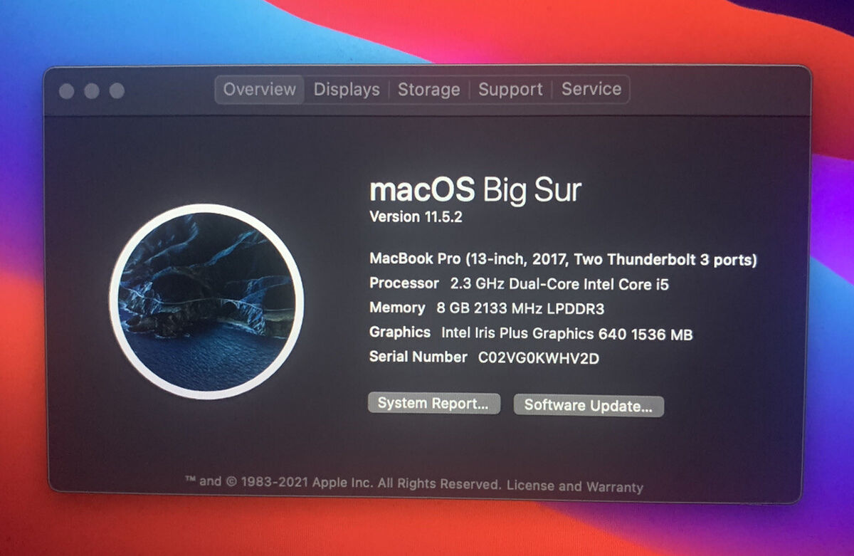 MacBook Pro (13-inch, 2017, Two Thunderbolt 3 ports 2.3 GHz MacBook Pro (13-inch, 2017, Two Thunderbolt 3 ports 2.3 GHz