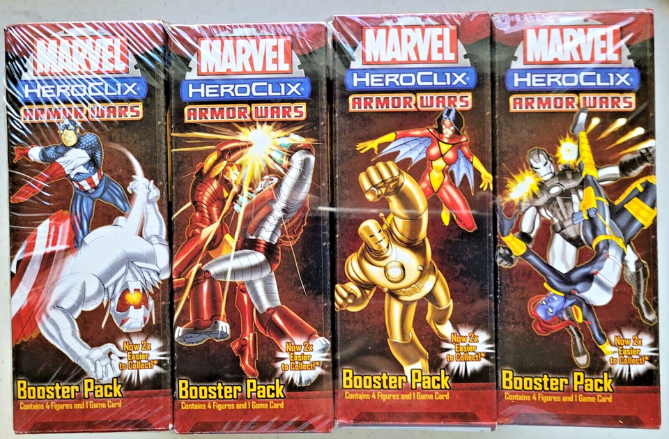 Heroclix Marvel Armor Wars Brick, 12 Booster Packs 2005 Factory Sealed ...