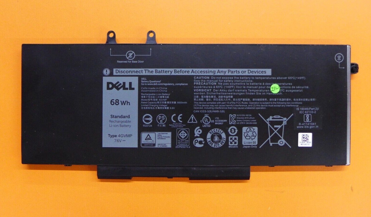 Dell Latitude 5400 5500 Precision 3540 4-Cell 68Wh Laptop Battery 4GVMP ...
