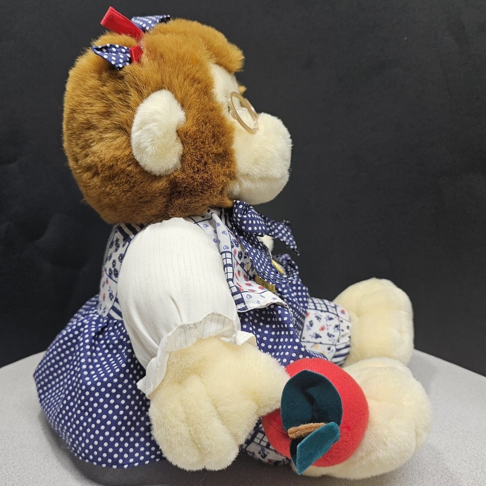 MTY Monkey Teacher Stuffed Animal Toy Ape Brown 15" Long School Plush ...