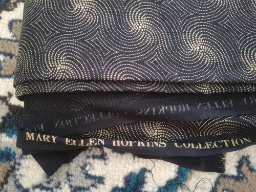 Vintage SSI~~Mary Ellen Hopkins~~Gold Dotted Swirls on Black~~108 X 44 ...