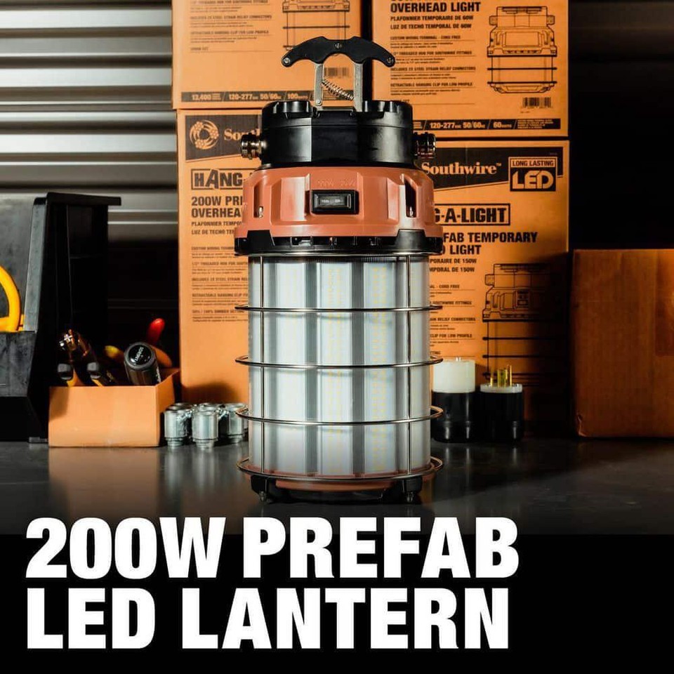 Southwire Hardwired Hanging Work Light 200-Watt Integrated LED Overhead ...