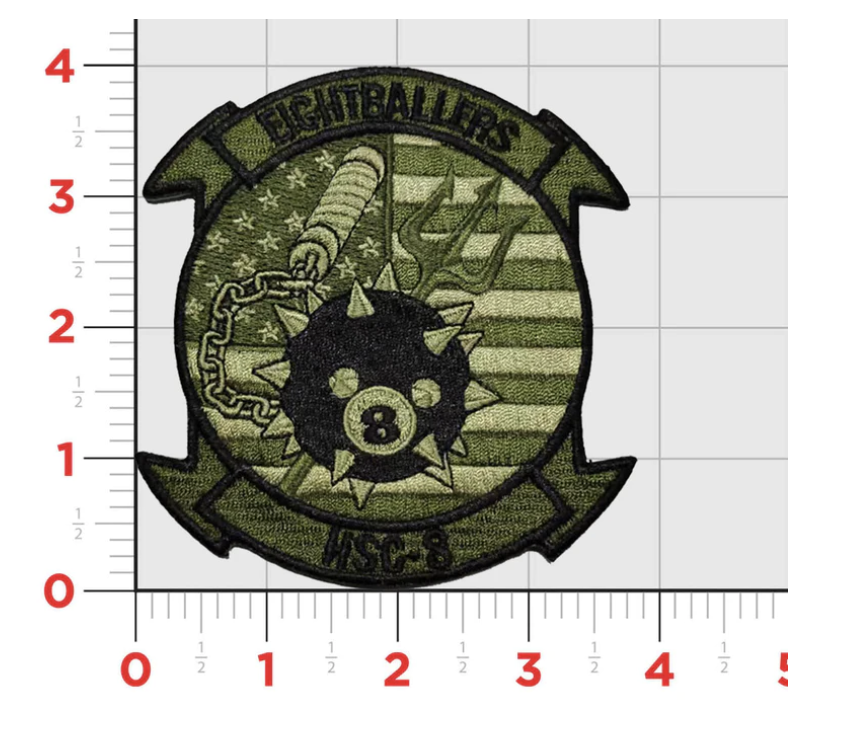 NAVY HSC-8 EIGHTBALLERS OD GREEN FLAG EMBROIDERED PATCH | eBay
