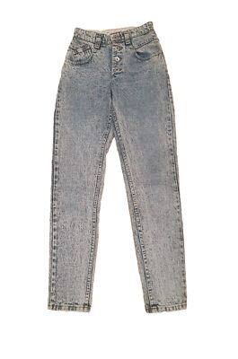 AWESOME 80s VINTAGE LEE womens acid wash button fly high Jean's 22/29.5 ...