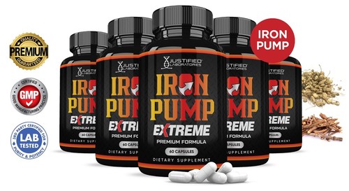 Iron Pump for Men Extreme 1600 Premium Formula Pills Vitamin Supplement ...