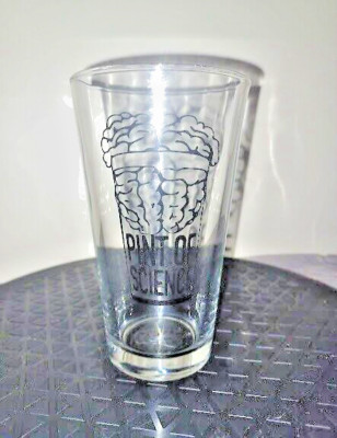 pint of science glass cup with brain in cup art | eBay