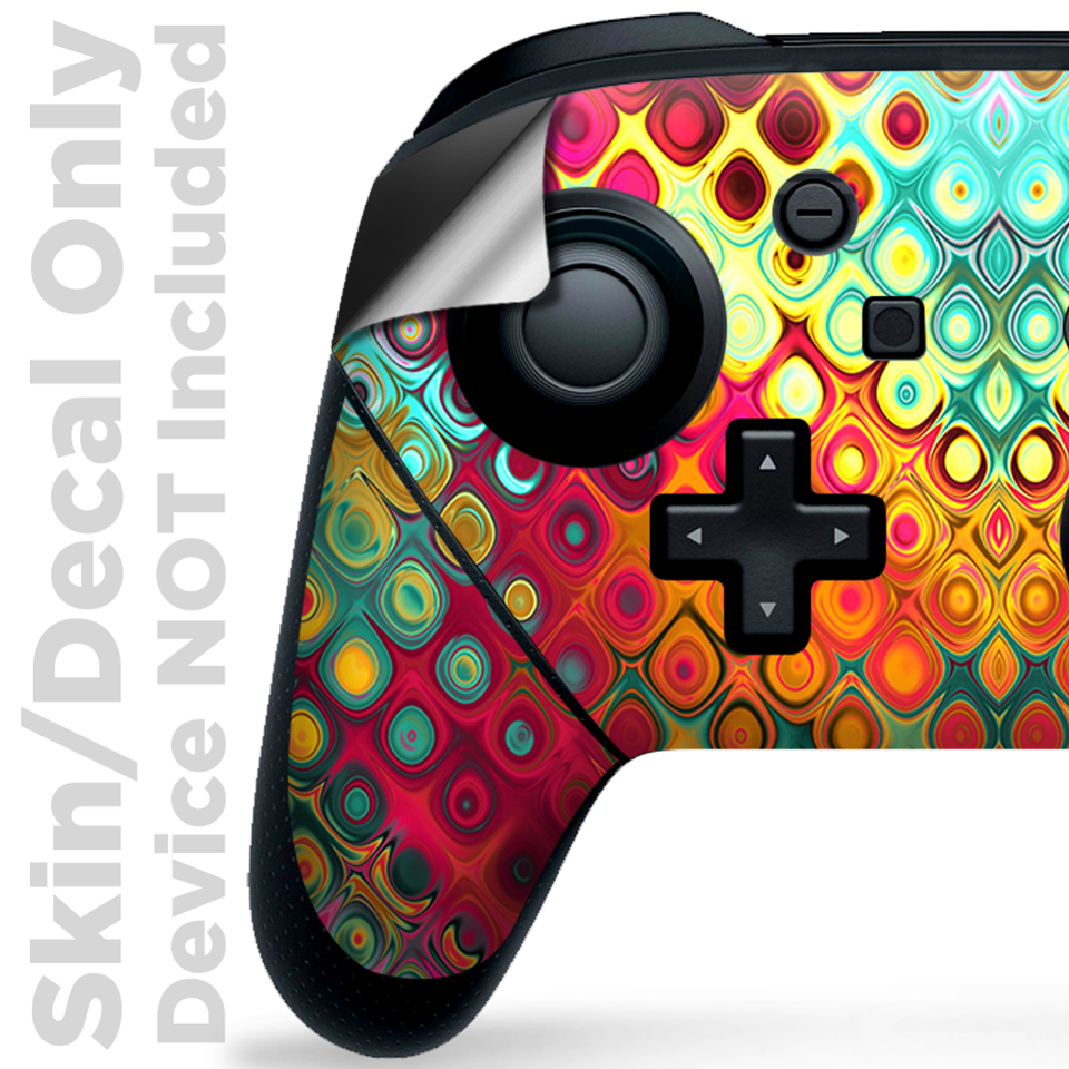 Nintendo Switch Pro Controller Skin Decal Vinyl Wrap - Colorful Stained ...