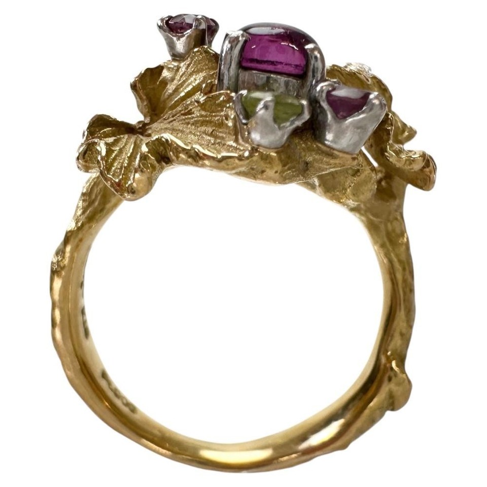 US 3.5 IWAKURA KOJI Multi stone Ring K18 Gold/Pt900Platinum 5.7g Women ...