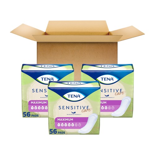TENA Sensitive Care Maximum Absorbency Incontinence Pad for Women, 168 ...