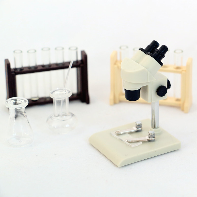 1:12 Scale Dollhouse Miniature Laboratory Accessories Microscope ...
