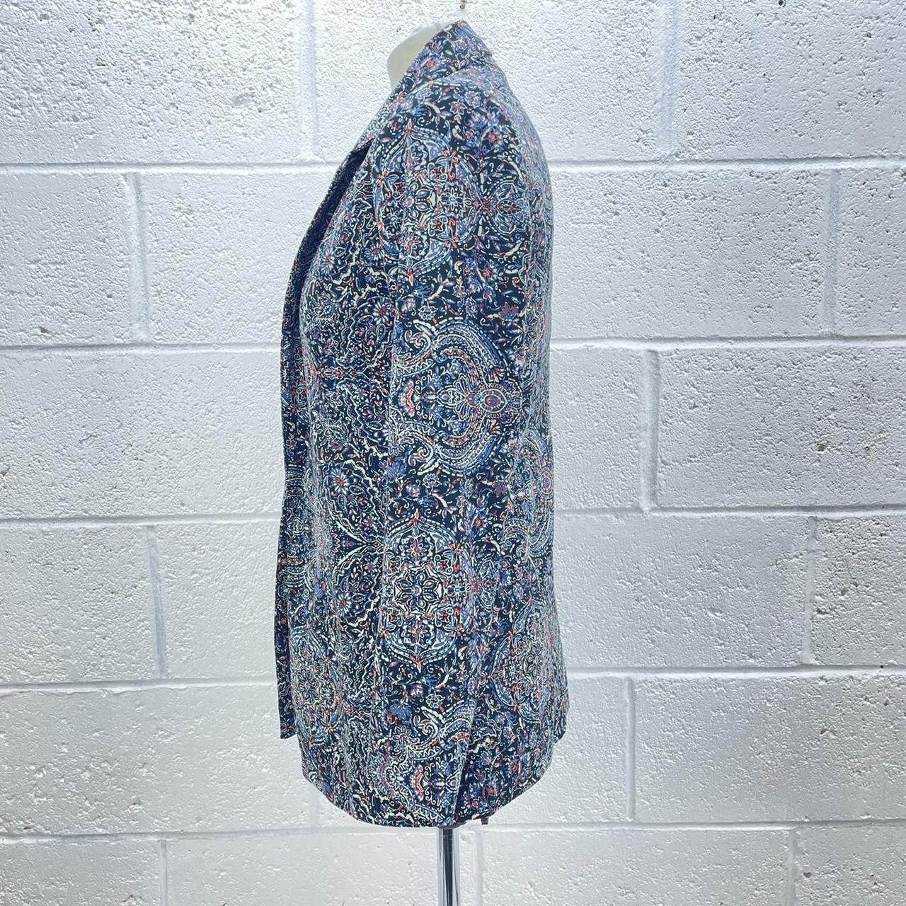 NEW LOOK BLUE PAISLEY BLAZER JACKET LIGHTWEIGHT LONGLINE PRINT Y2K UK 6 ...