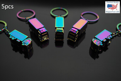 5x PCS Semi Truck Keychain Lorry Car Key Ring Key Fob Neon Metal Gift ...