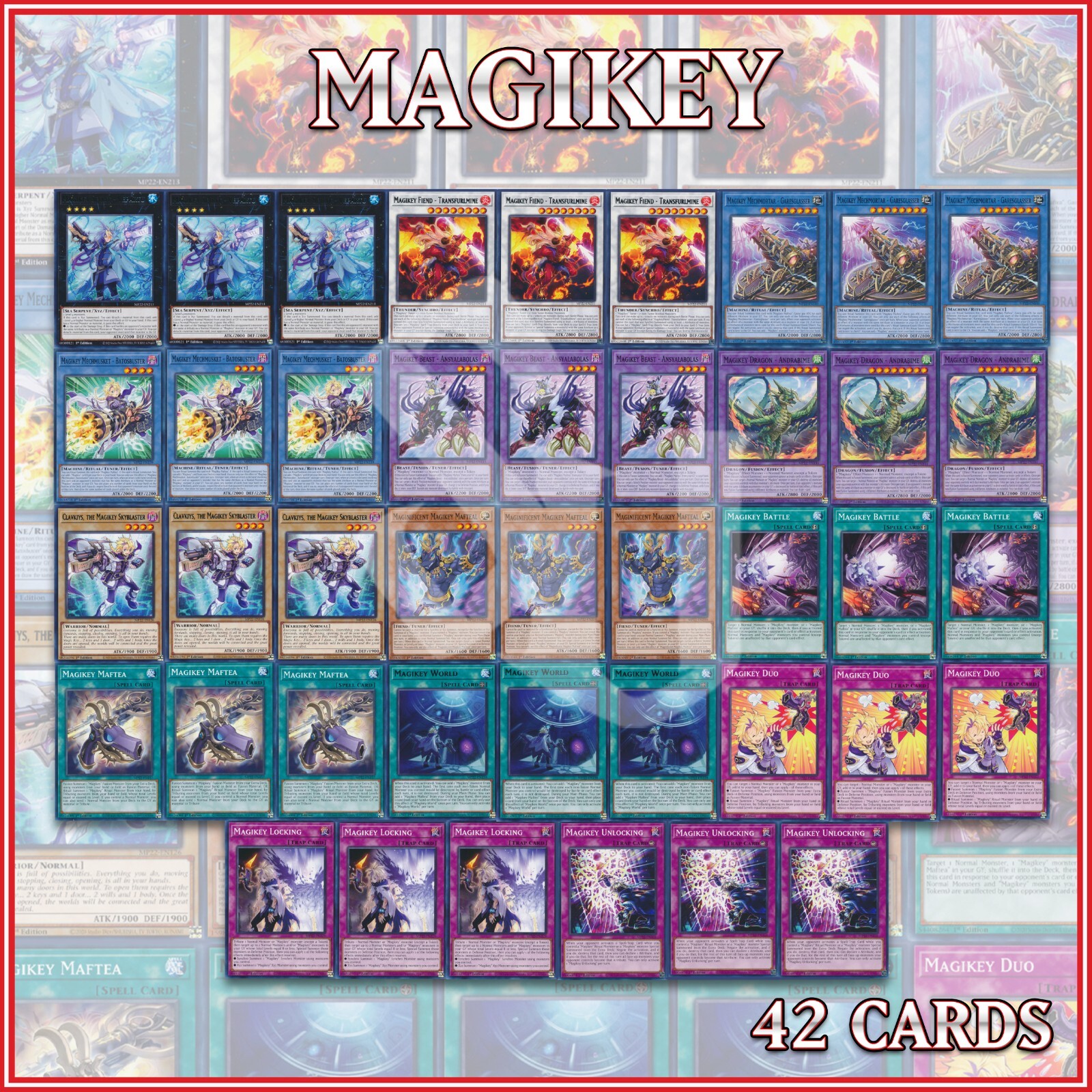 MAGIKEY DECK 42 | Clavkiys Transfurlmine Vepartu Ansyalabolas YuGiOh | eBay