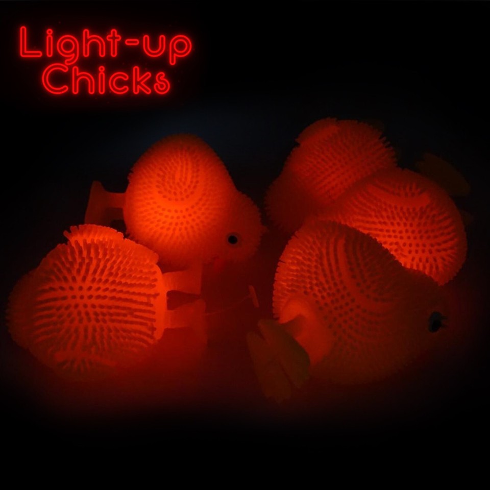 Multi Colored Chenille Chicks Goggles Chicks Light UP Chicks Easter ...