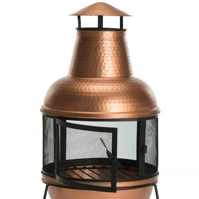 New Chiminea Fire Pit Outdoor Wood Burning Place Metal Copper Patio ...