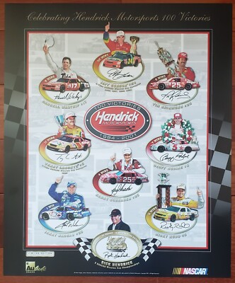 LIMITED EDITION Nascar Poster "Celebrating Hendrick Motorsports 100 ...