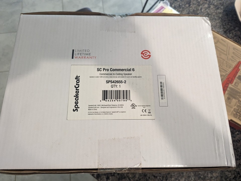 SpeakerCraft SC Pro Commercial 6 100W Medium In-Ceiling Speakers White ...