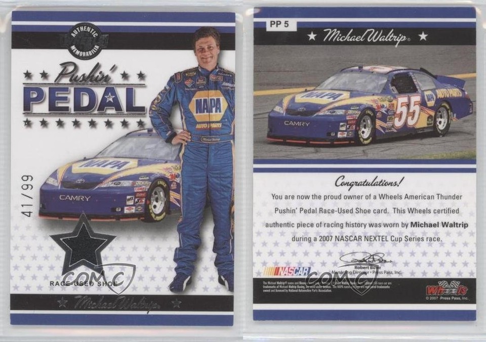 2007 Wheels American Thunder Pushin' Pedal Shoes 41/99 Michael Waltrip ...